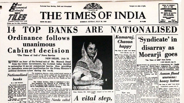 Indira at 100: 18/07/69—Indian banks nationalised, and the moon ...