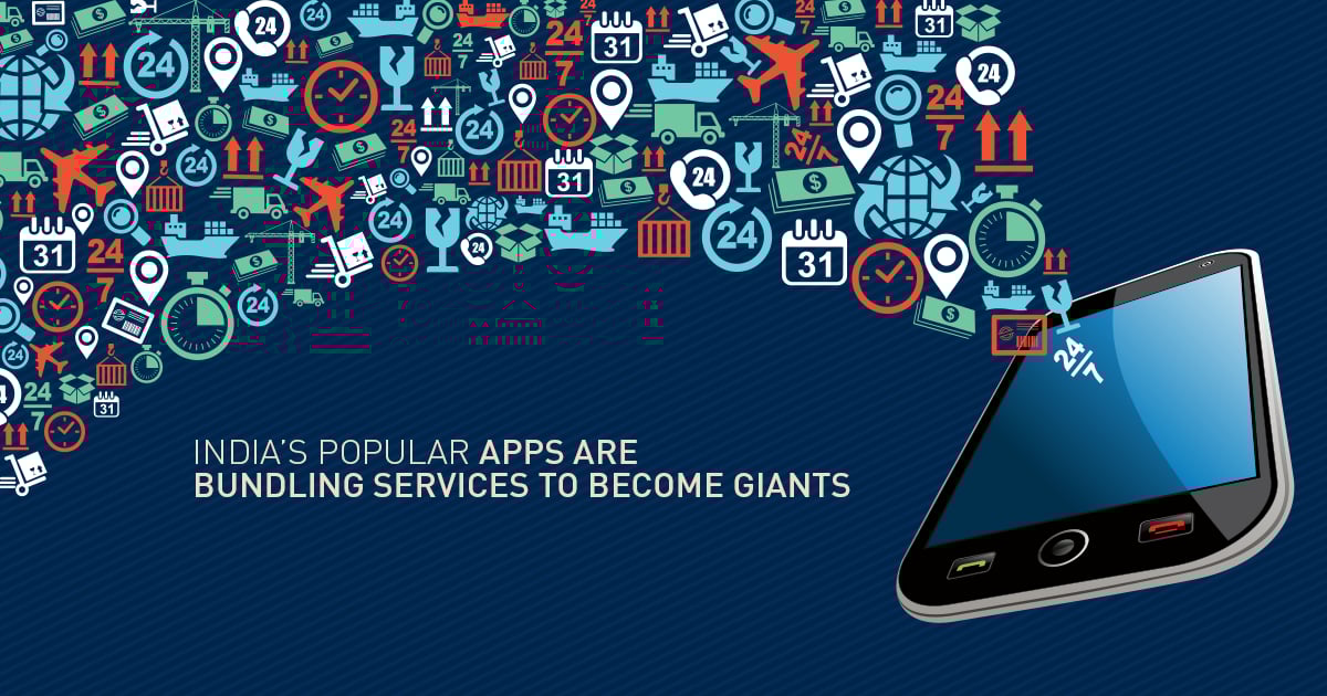 India’s popular apps are bundling services to become giants