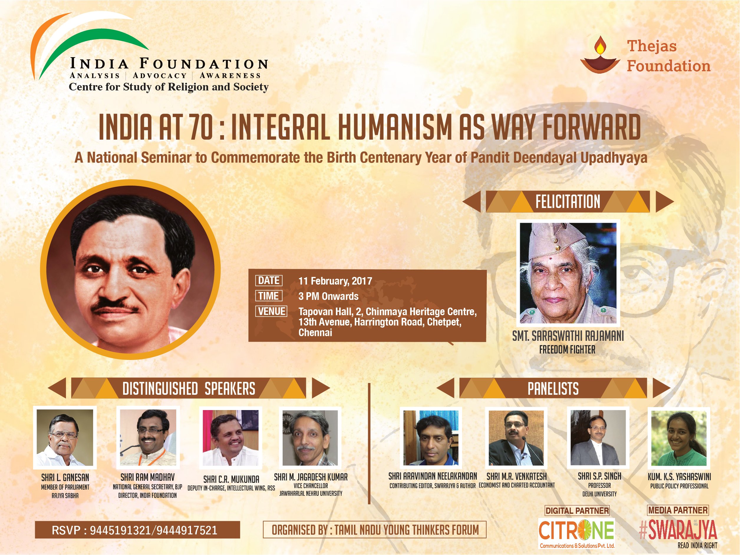 India Foundation To Conduct Seminar On Integral Humanism As Way Forward