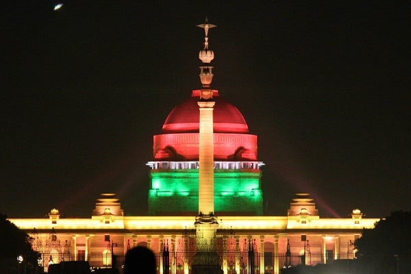 In Pictures: Rashtrapati Bhavan Lights Up, Military Tunes Echo Across ...