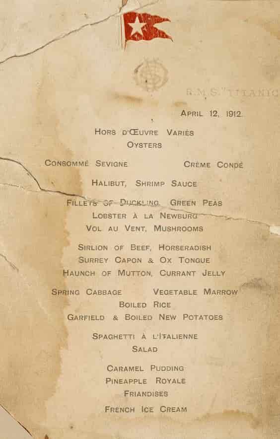 Photo Gallery: What Was the Last Meal Served on the Titanic? - The Quint