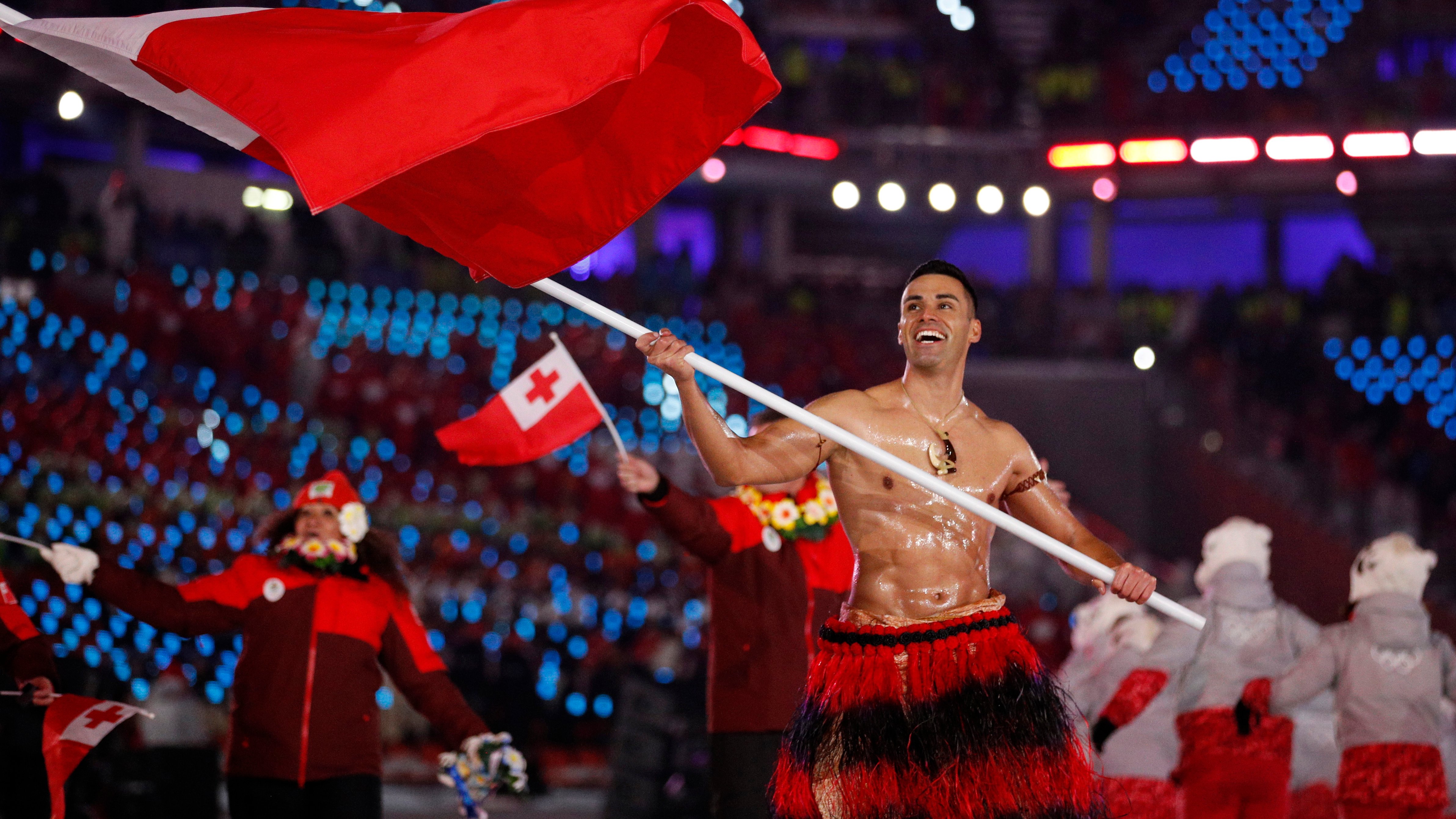 Shirtless Tongan Flag-Bearer Returns at Winter Olympics’ Opener! - The ...