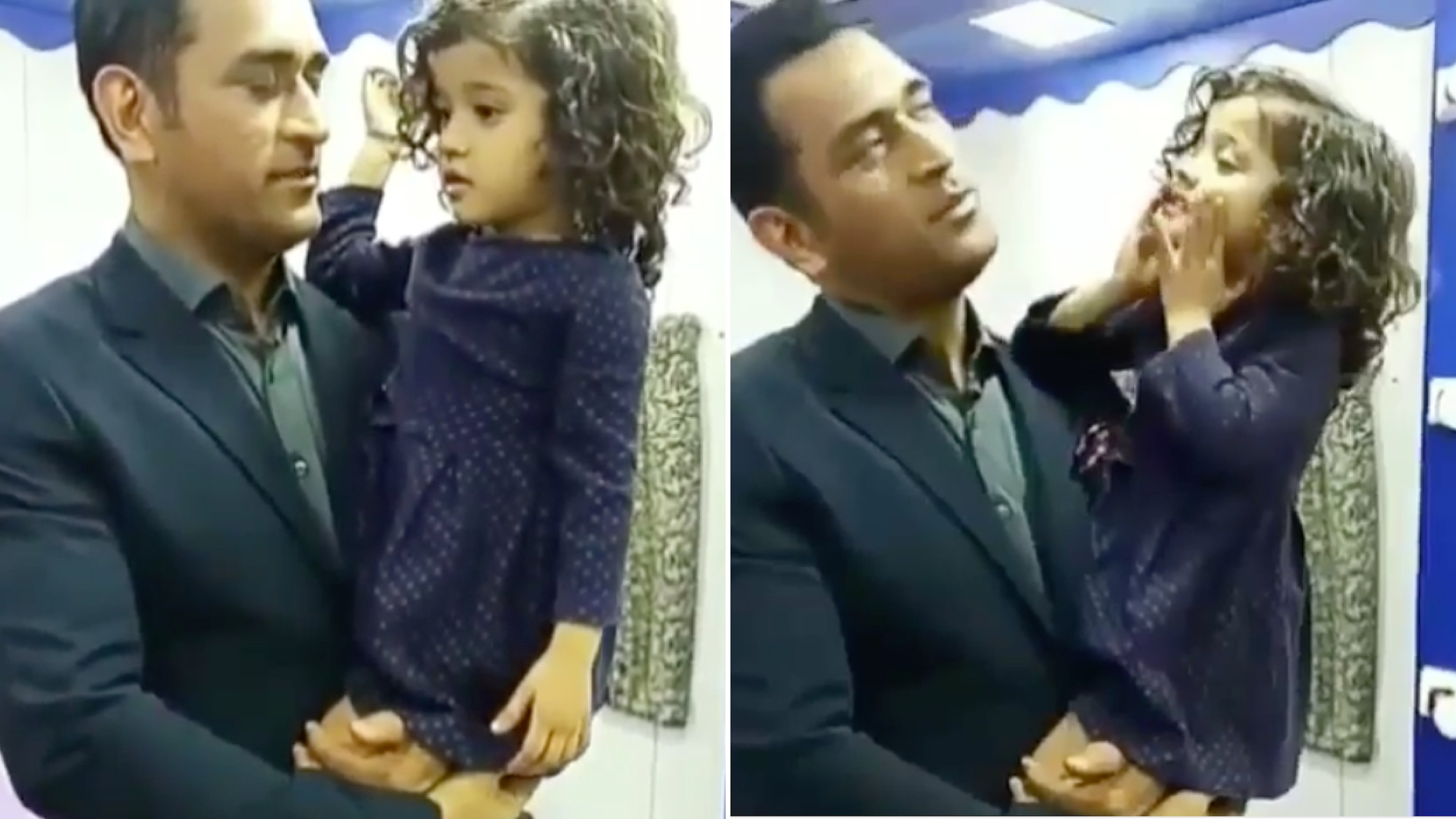 MS Dhoni Wins Hearts With Some Cute Banter With This Toddler - The Quint
